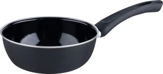 Riess 0056-022, Gourmetpfanne 20, hoch, CLASSIC - SCHWARZEMAILLE, Durchmesser 20 cm, Höhe 7.2 cm, Inhalt 1 Liter, Emaille schwarz, Bratpfanne, Induktion