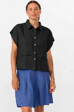 Suite13lab Damen vegan Hemd Amur Schwarz