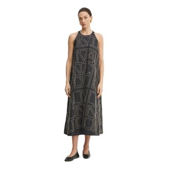 Liviana Conti &Auml;rmelloses Midikleid mit geometrischem Print - - Dresses - Damen - Schwarzk - S