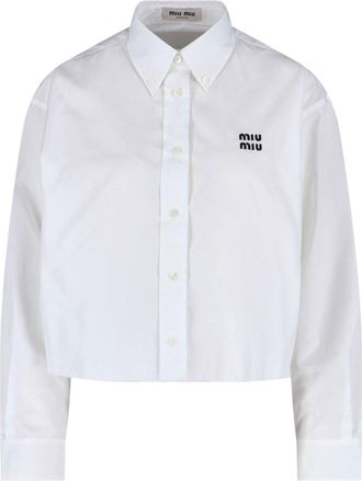 Miu Miu Logo Crop Shirt
