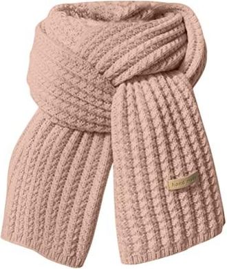 ORANDESIGNE Echarpe Unie Femme Hiver Chaud Chic Tricoté Laine Élasticité Douce Chale Longue Cape Souple Confortable Pashmina Foulard A Rose M