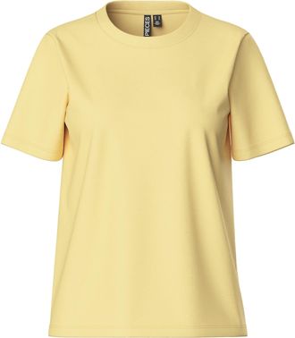 Pieces Damen Pcria Ss Solid Tee Noos Bc 17140802,Pale Banana,M