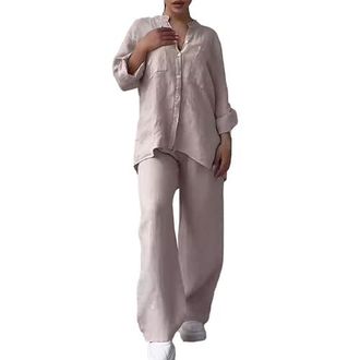 Generic V&ecirc;tements de sport 2 pi&egrave;ces pour femme 2026 automne 2026 Pull &agrave; manches longues et pantalon long Ensemble de jogging pour femme, caf&eacute;, XXXXXL