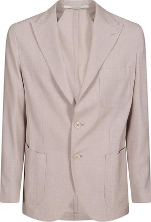 Eleventy Homme, Vestes, Rose, Taille: S Blazer crois&eacute; en laine, soie et lin