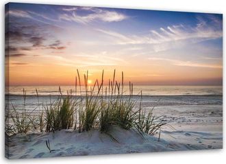 Feeby Feeby - Tableau sur toile, Soleil couchant sur la plage - 90x60