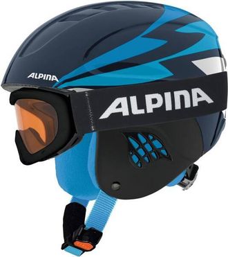 Alpina Kinder Skihelm Carat mit Skibrille Ruby S SH Set