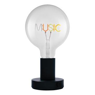 Osram 1906 Letter LED Tischleuchte Music-Schriftzug, Neon, 1,2W, E27, schwarz, kaltwei&szlig;, Textilkabel