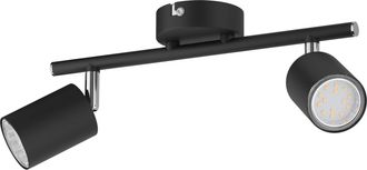 LEDs Com Deckenstrahler WAIKA, zweiflammig, schwarz, matt, inkl. GU10 LED Lampen je 227lm warmwei&szlig;