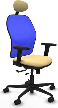 Piqueras y Crespo Idealer Arbeitsstuhl mit 2D-Armen, h&ouml;henverstellbarer Lendenwirbelst&uuml;tze und festem Kopfteil, ausgestattet mit Syncro/Traslack und injiziertem Schaums