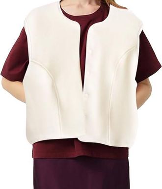 Generic Vestes pour femmes 2026 gilet avec velours &eacute;pais et camisole veste 2025 ample d&eacute;contract&eacute;, blanc, 5XL