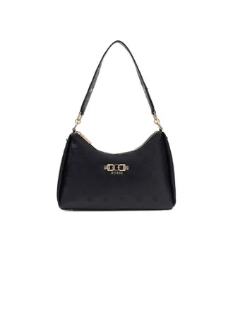 Guess Womens Shoulder Bag Black Logo Polyurethane - Shoulder-Bags