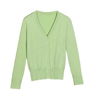 Generic Cardigan court noir en jersey pour femme, manteau de printemps, pull tricot&eacute; mode cor&eacute;enne, turquoise, Taille 3XL