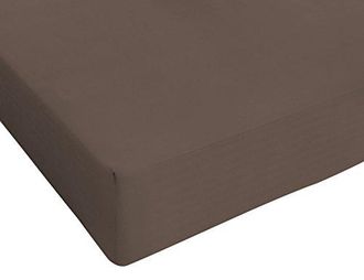 Italian Bed Linen Max color Betttuch 25cm Ecke, 100% Baumwolle, Braun, kleine Doppelte