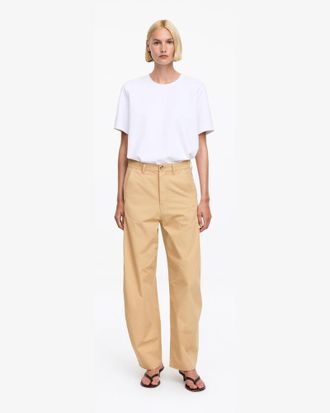 Arket Hose Mit Barrel Leg -Beige