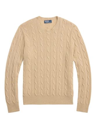 Polo Ralph Lauren Kaschmirpullover mit Zopfmuster - Nude