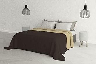 Italian Bed Linen MB Home Italy Elegant Sommer-steppdecke, 260x270 cm, Braun/Creme