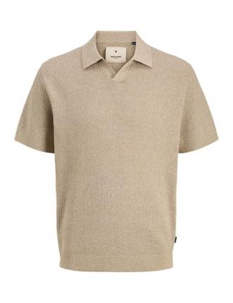 Jack & Jones Jprbluwilbert Knit Split Neck, Beige, M Hommes