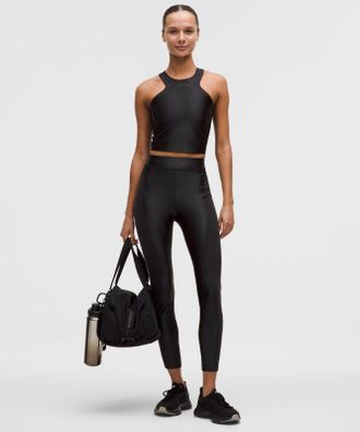 lululemon Legging Satin Shine taille haute avec empi&egrave;cements Wordmark pour Femmes - 64 cm - Taille 14