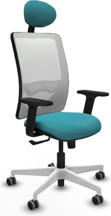 Piqueras y Crespo Drehstuhl mit Rollen Zulema mit 2D-Armen, h&ouml;henverstellbarer Lendenwirbelst&uuml;tze und festem Kopfteil, ausgestattet mit Sincro 3 Positionen und Schneide