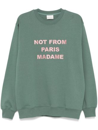 Dr&ocirc;le de Monsieur sweat &agrave; slogan imprim&eacute; - Vert