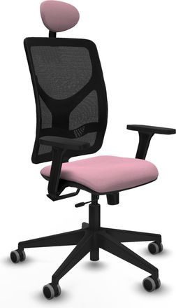 Piqueras y Crespo Rosada Schreibtischstuhl mit 3D-Armen, h&ouml;henverstellbarer Lendenwirbelst&uuml;tze und festem Kopfteil, ausgestattet mit Syncro/Traslack und Schneideschaum.