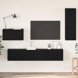 vidaXL Vidaxl - Wand tv Schrank 4 pcs Schwarze Eiche 200 x 30 x 30 cm
