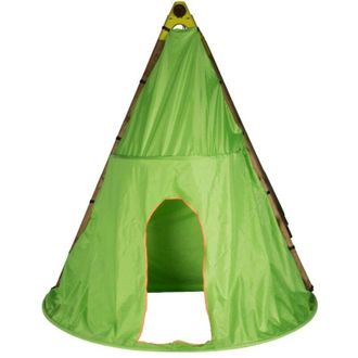 M&S Collection Tipi enfant vert et orange 190 x 193 cm - Toile polyester imperm&eacute;able - Compatible portiques 2,3 &agrave; 2,5 m - Installation rapide