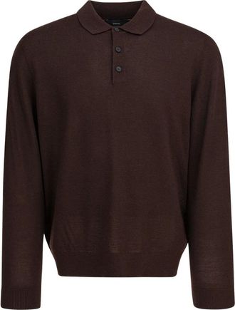 Vince Polo en laine m&eacute;rinos - Homme - Tops - Brun - Taille: XL