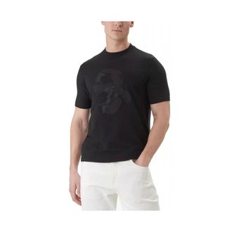 Karl Lagerfeld Homme, Tops, Noir, Taille: XL T-shirt &agrave; imprim&eacute; graphique