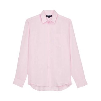 Vilebrequin Homme, Chemises, Rose, Taille: L Chemise en lin unie