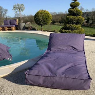 HOME MAISON Matelas bain de soleil en microbille Violet aubergine 160x65 cm
