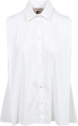 Semicouture Femme, Blouses et Chemises, Blanc, Taille: 44 FR Sleeveless Poplin Shirt