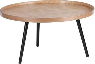 M&S Collection M&s - Table basse ronde 78x78x39 cm d&eacute;cor ch&ecirc;ne et noir - meera
