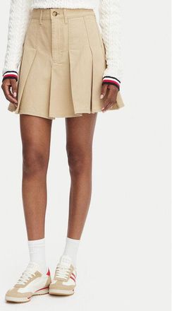 Tommy Jeans Faltenrock DW0DW23149 Beige Regular Fit