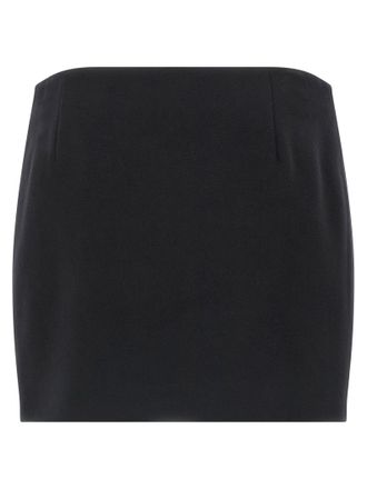 Ferragamo Womens Black Virgin Wool Long Skirt