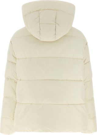 Pinko Quilted Down with Hood Down Jacket - Ivory