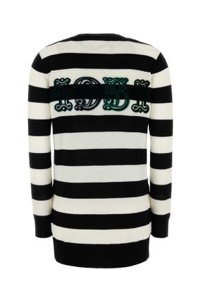 Max Mara Womens Embroidered Wool Fiemme Cardigan Bianco Nero Exterior: Virgin Maglieria Sweater