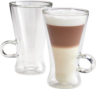 Judge Duo Grande Doppelwandige Kaffeegl&auml;ser mit Henkel, 2er-Set, 320 ml - Vakuumisolierte Latte Macchiato Gl&auml;ser, Kaffee Gl&auml;ser Set, Hitzebest&auml;ndig