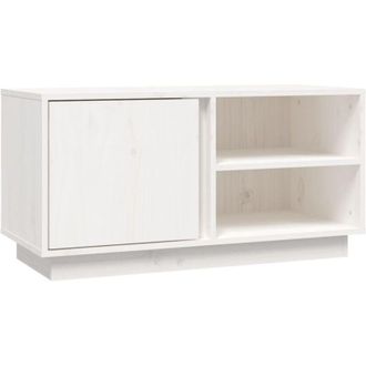 vidaXL Meuble tv Blanc 80x35x40,5 cm Bois de pin massif