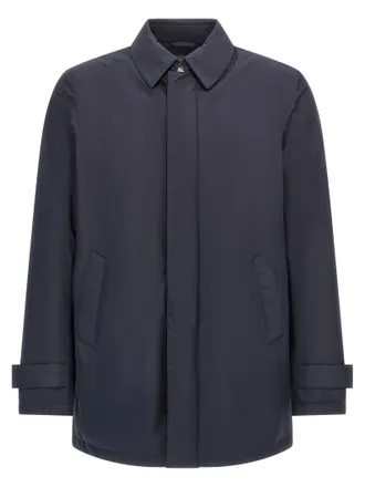 Herno Mens Blue Polyester Parka Clothing