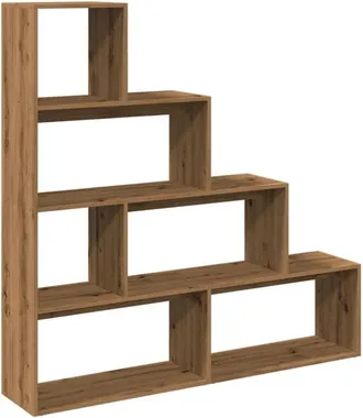 vidaXL Vidaxl - &Eacute;tag&egrave;re s&eacute;paratrice de pi&egrave;ce 4 niveaux 143,5 x 29 x 143,5 cm - Bois ding&eacute;nierie ch&ecirc;ne artisanal - Capacit&eacute; 70 kg - Conception escalier