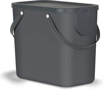 Rotho Albula Mülltrennungssystem 25l für die Küche, Kunststoff (PP) BPA-frei, anthrazit, 25l (40.0 x 23.5 x 34.0 cm)