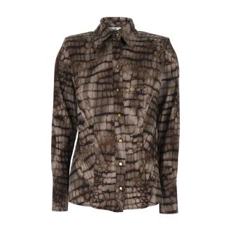 Elisabetta Franchi Damen, Blusen & Hemden, Braun, LGr&ouml;&szlig;e