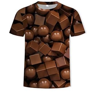 Generic 2026 Nouvelles chemises pour hommes unisexes 3D mode imprim&eacute;es chemises pour adultes hauts &agrave; manches courtes T-shirts, marron, 6XL