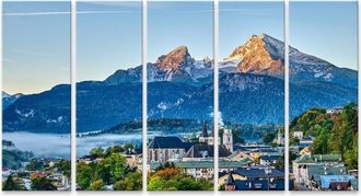 Islandburner Bild auf Leinwand Berg Watzmann Stadt Berchtesgaden Bayerische Alpen Bilder Wandbilder Poster