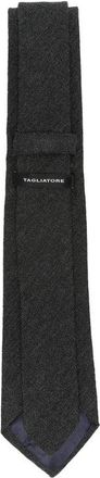 Tagliatore Wool-Cashmere Textured Necktie - Gray