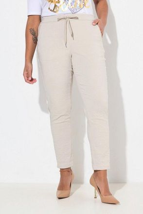 Miamoda Schlupfhose Crinkle-Hose Glitzer-Seitenstreifen Elastikbund