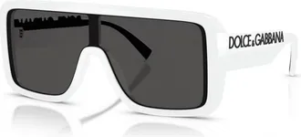 Dolce & Gabbana unisex, Accessoires, Blanc, Taille: 34 MM Lunettes de soleil rectangulaires
