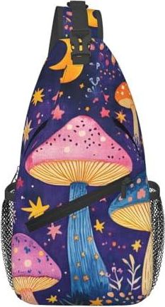 Generic Sacoche Tactique Champignons color&eacute;s Pri R&eacute;glable Sac Bandouli&egrave;re Antivol Cross Body pour Voyage Femme Cyclisme