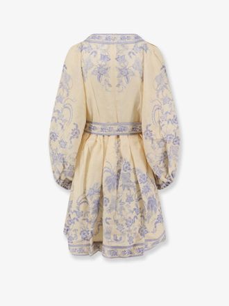 Zimmermann Womens Linen Dress Indra Beige